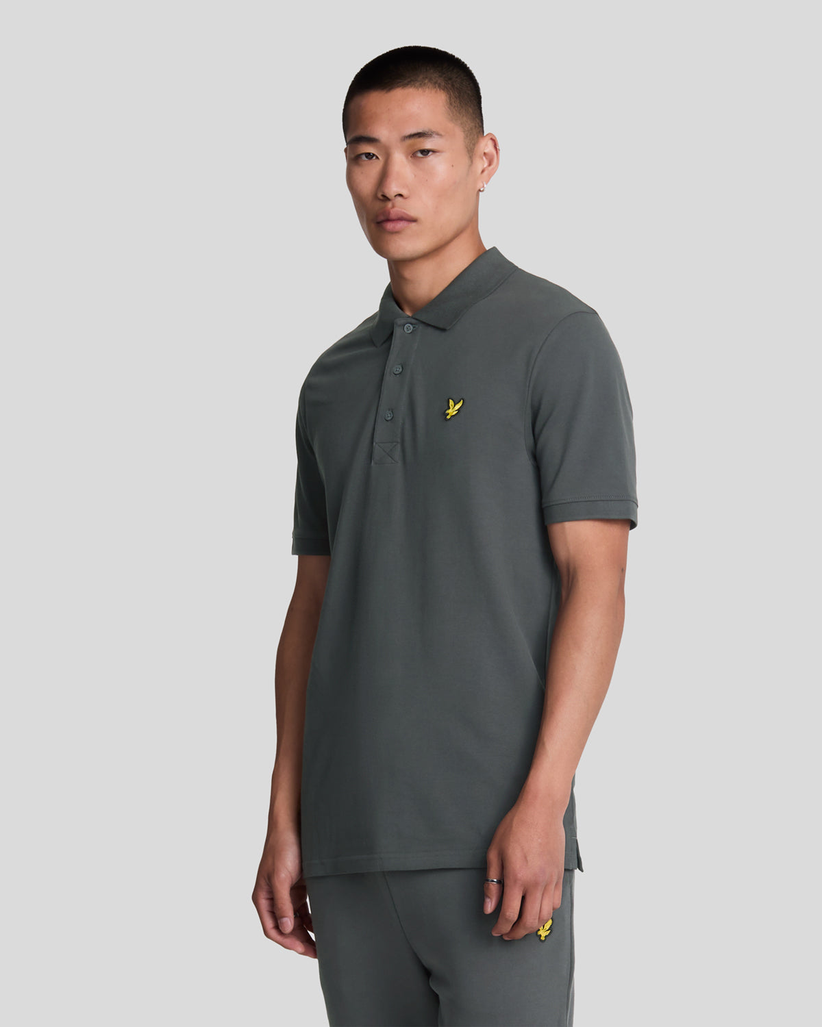 Lyle & Scott Men's Cotton Polo Shirt in Gunmetal