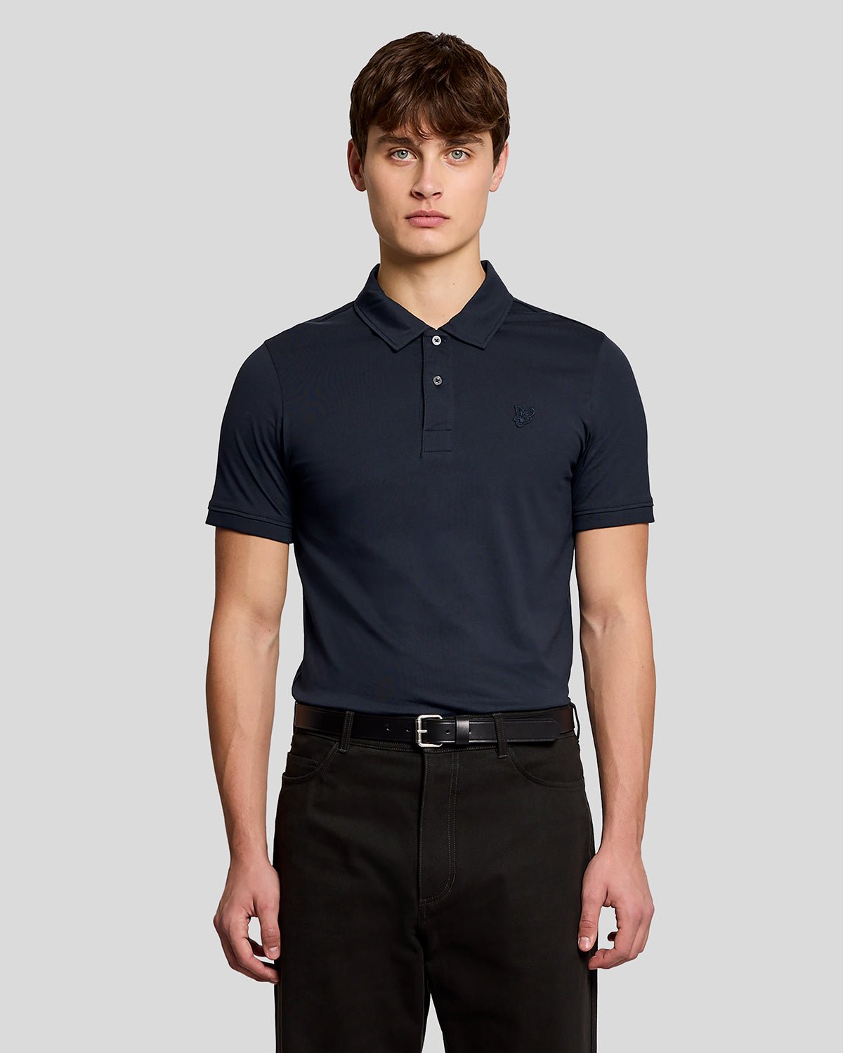 Lyle & Scott Men's Pintuck Cuff Polo Shirt in Navy