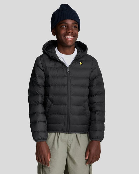 Lyle Scott Kids Lightweight Puffer Jacket in Jet Black
