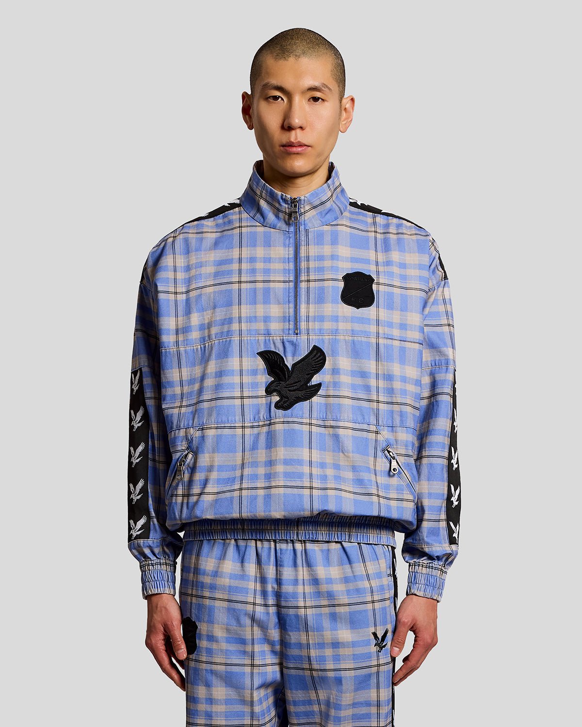 Lyle & Scott Herren Plaid Drill Top in Bonnet Blau